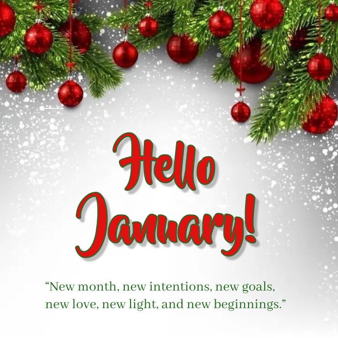 Modèle Hello January | PosterMyWall