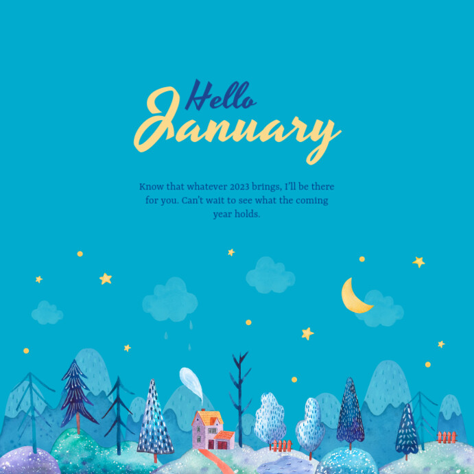 Hello January Template | PosterMyWall