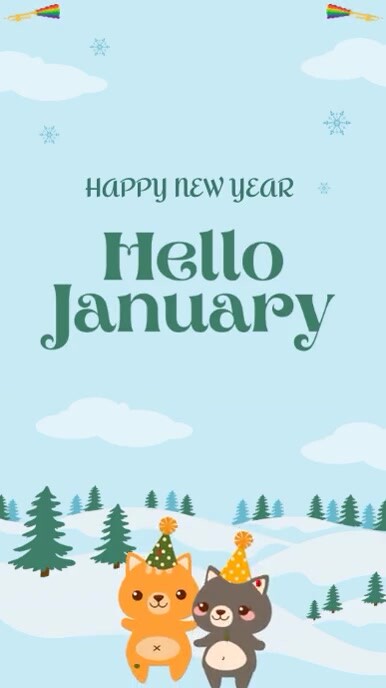HELLO JANUARY Template | PosterMyWall