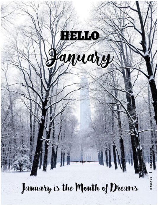 Plantilla de Hello January Flyer 2026 | PosterMyWall