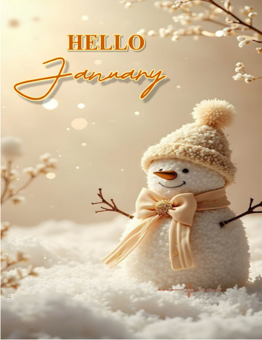 Hello January Flyer 2026 Template | PosterMyWall