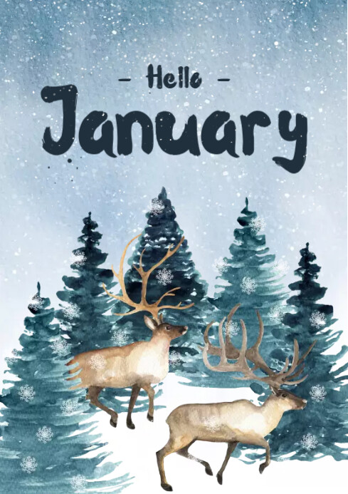 Hello January flyer Template | PosterMyWall