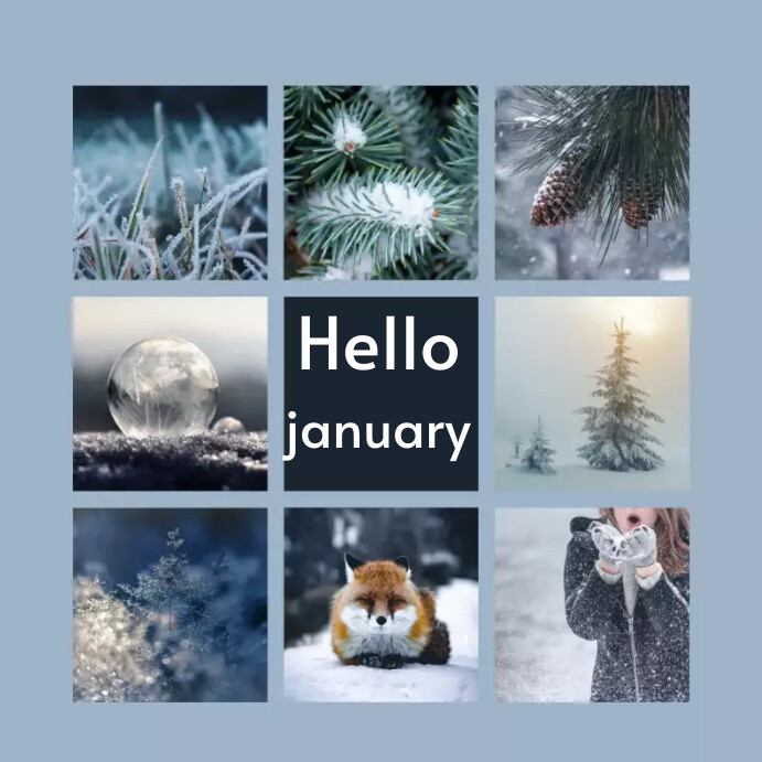 Hello january template online greeting card | PosterMyWall