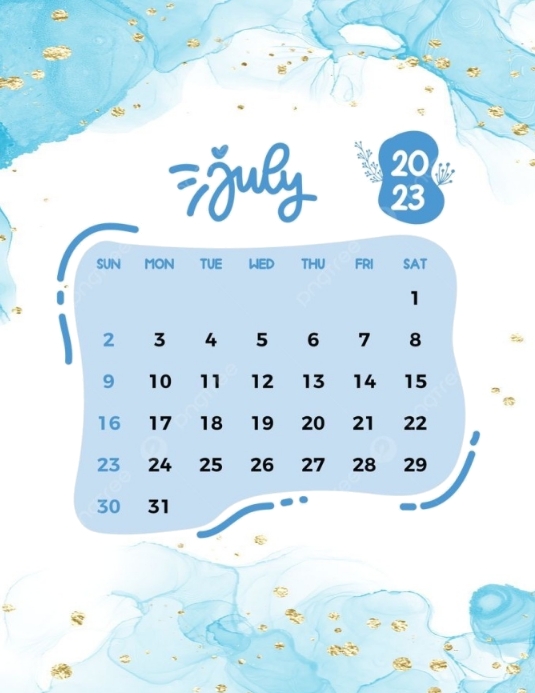 Plantilla de Hello july calendar poster | PosterMyWall
