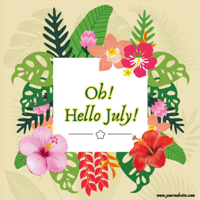 hello july minimal design Template | PosterMyWall