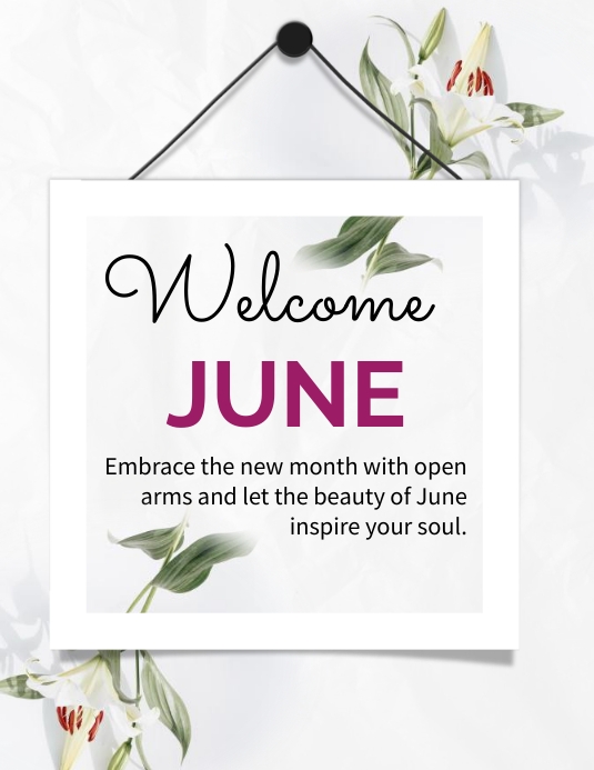 Hello JUNE inspirational Poster Templat | PosterMyWall