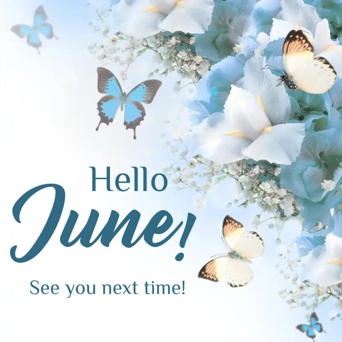 Hello June Instagram Post 2024 Template | PosterMyWall