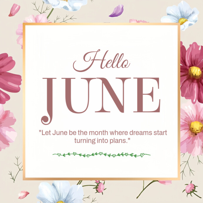 Copy of Hello june template instagram post | PosterMyWall