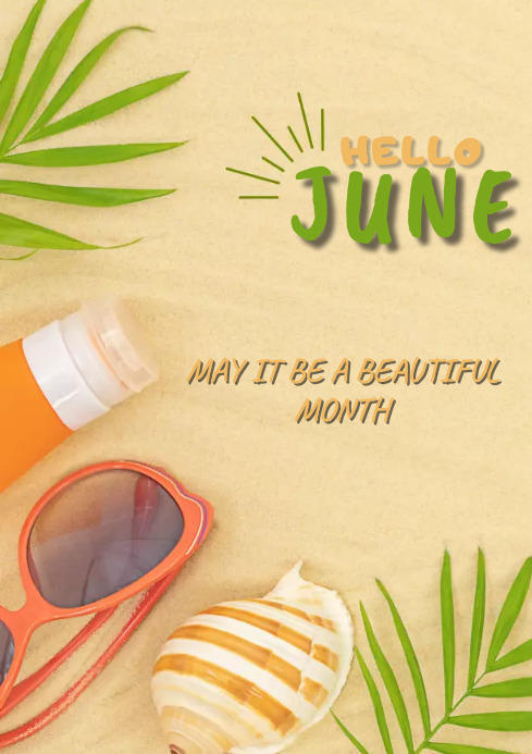 Hello June Template Poster | PosterMyWall
