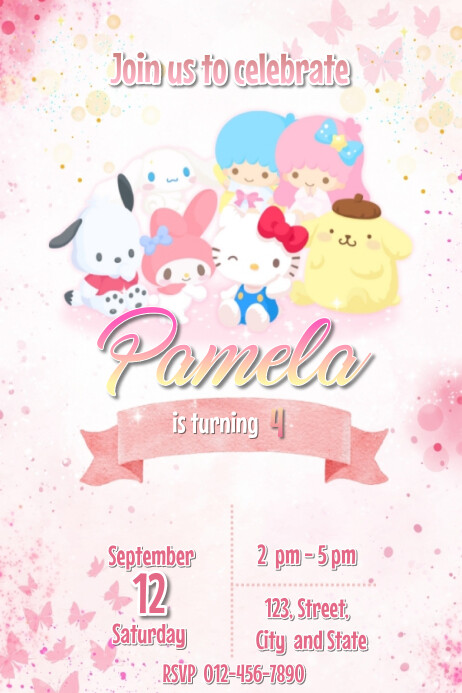 Hello Kitty Invitation Template