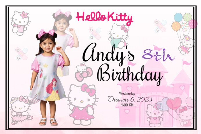 hello kitty birthday Template | PosterMyWall