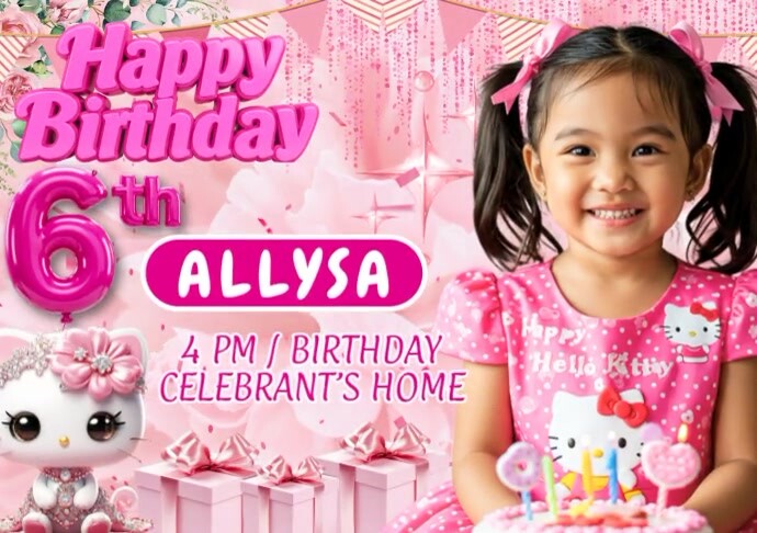 Plantilla de Hello Kitty Birthday Tarpaulin | PosterMyWall