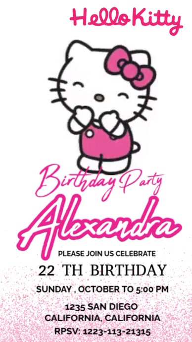 Copy of hello kitty invitation | PosterMyWall