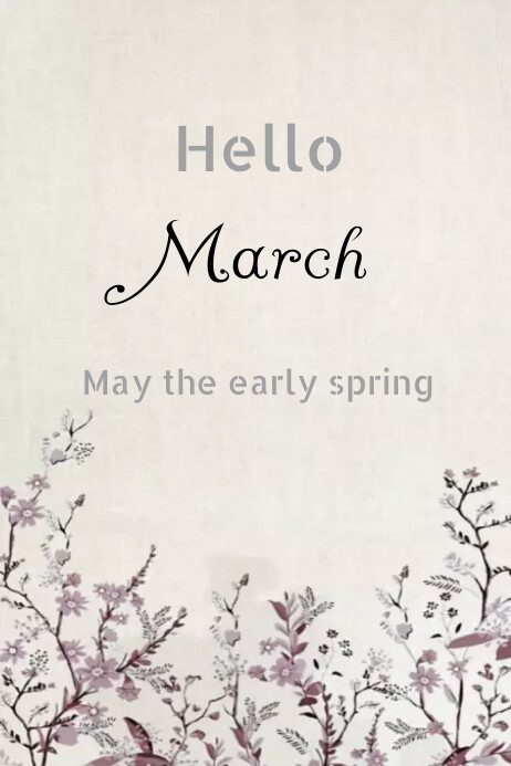 Hello March, poster, template | PosterMyWall