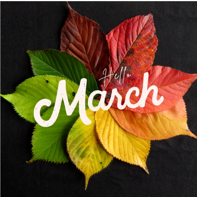 Plantilla de Hello march card | PosterMyWall