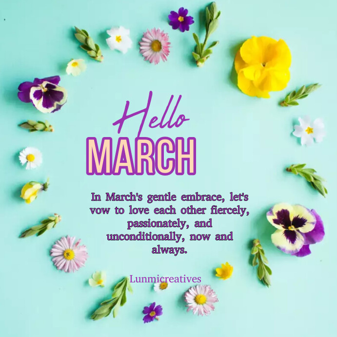 Hello March Template | PosterMyWall