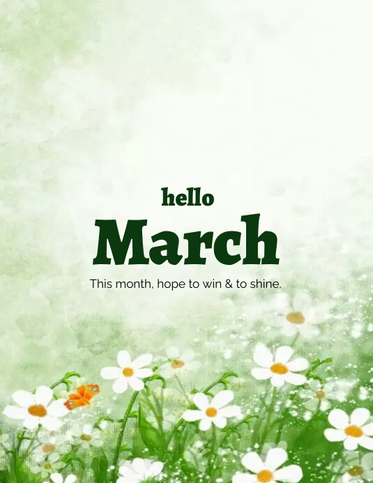 Hello March Template | PosterMyWall