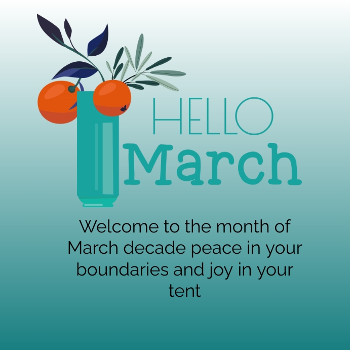 Hello March Template | PosterMyWall