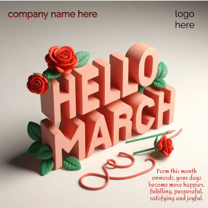 Hello March Template | PosterMyWall