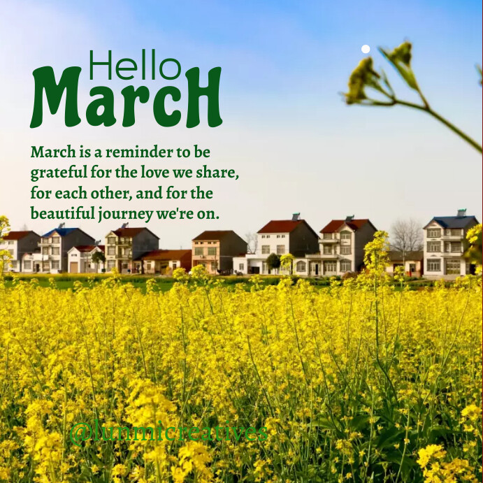 Plantilla de Hello March | PosterMyWall