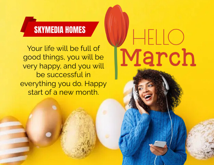 Hello March Template | PosterMyWall