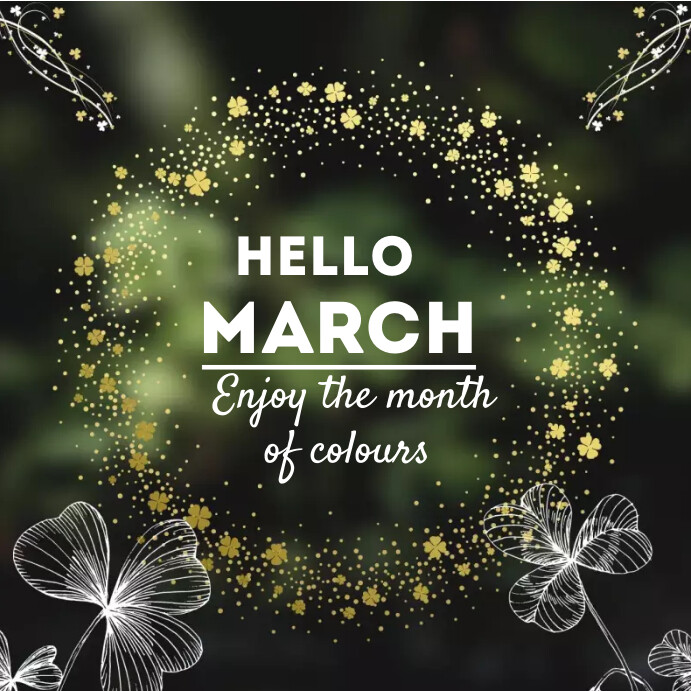 Hello march Instagram post 2024 Template | PosterMyWall