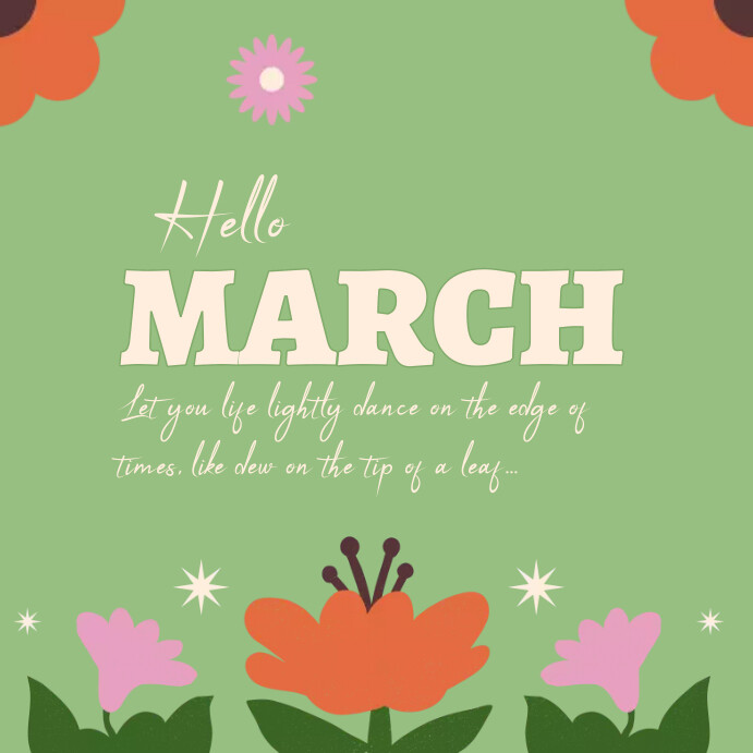 hello march instgram post Template | PosterMyWall