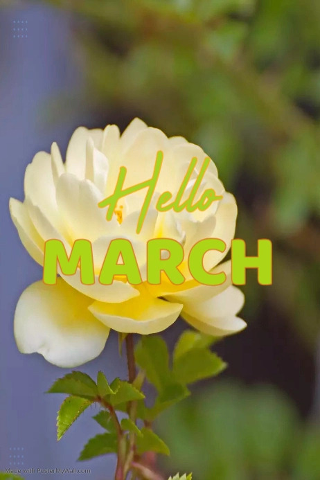 Hello March New Month Poster Template | PosterMyWall