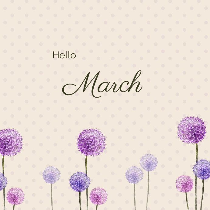 Plantilla de Hola Marzo Publicar Instagram | PosterMyWall