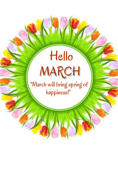 Copy of Hello March Poster Template 2025 | PosterMyWall