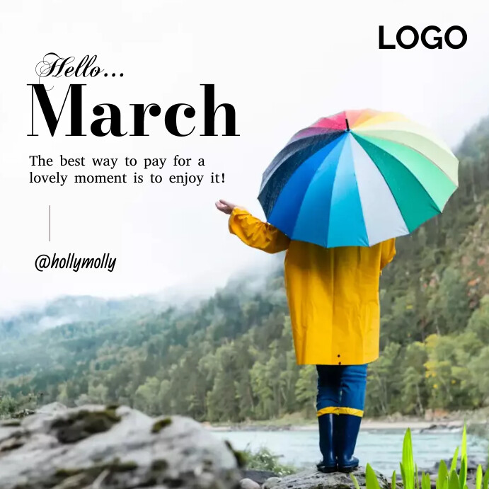 Hello March template | PosterMyWall