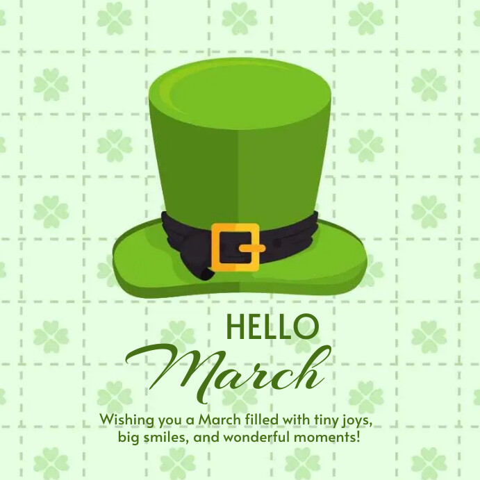 Hello March template online greeting card | PosterMyWall