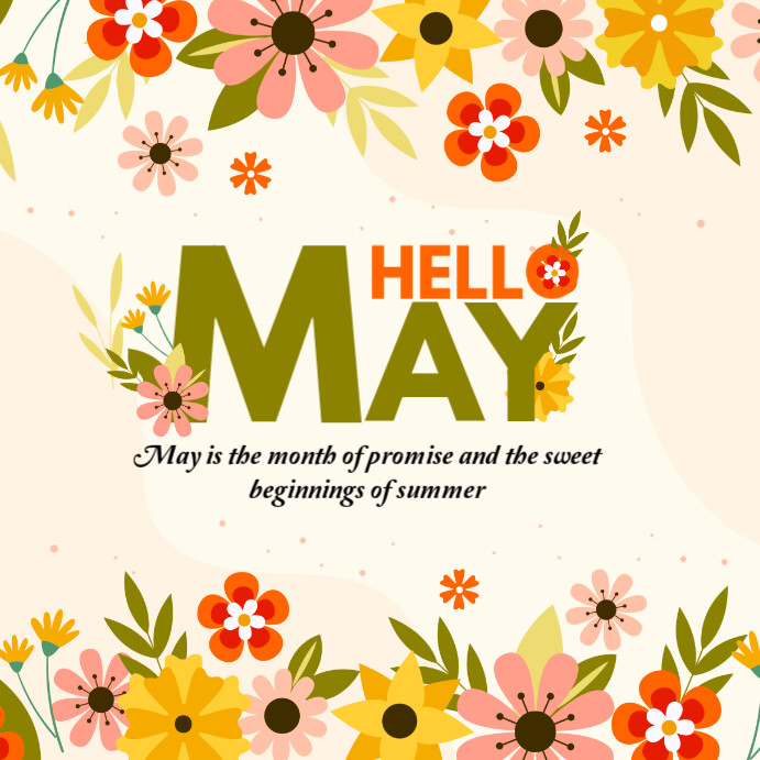 Hello May Template | PosterMyWall