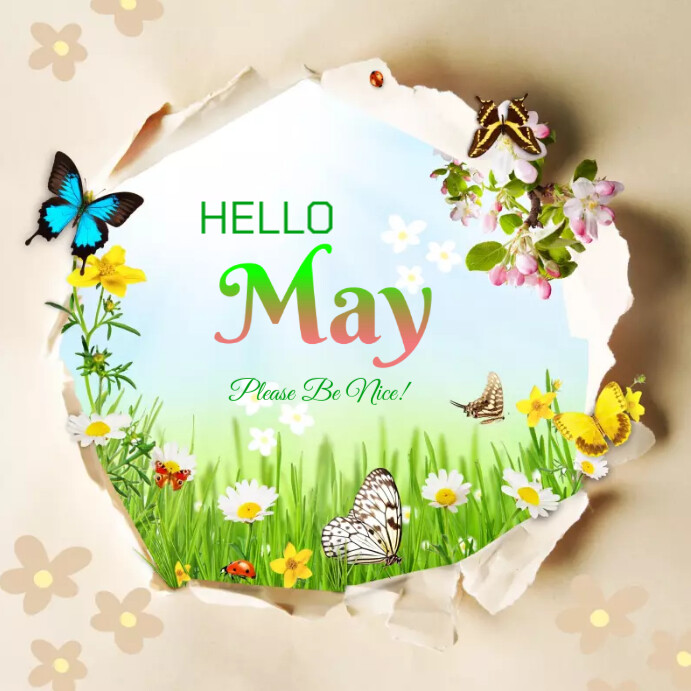 Plantilla de Hello May Instagram Post | PosterMyWall