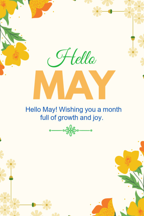 Hello may poster online greeting card Template | PosterMyWall