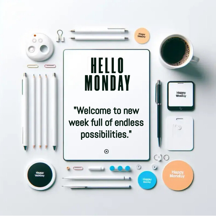 Plantilla de Hello Monday design template | PosterMyWall
