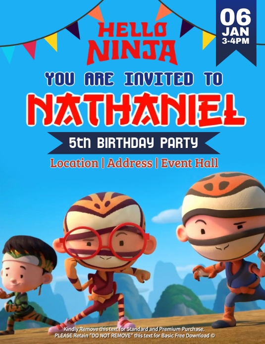 Hello Ninja Template | PosterMyWall