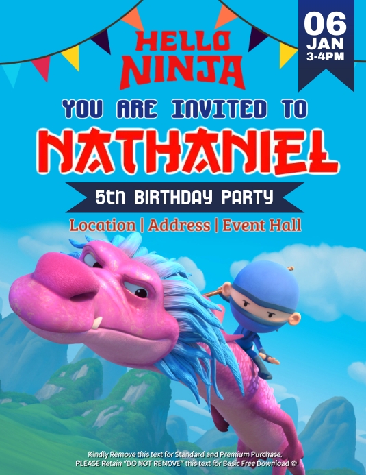 Hello Ninja Template | PosterMyWall