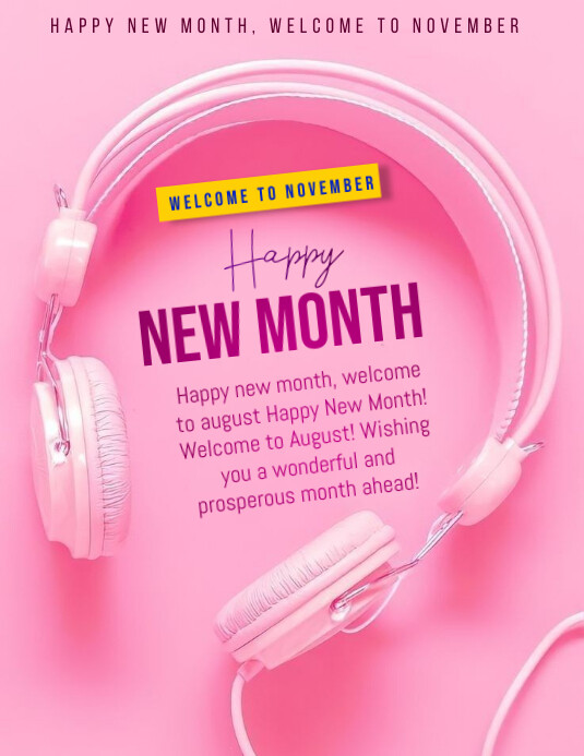 Copy of Hello November! Happy New Month November, Gre | PosterMyWall