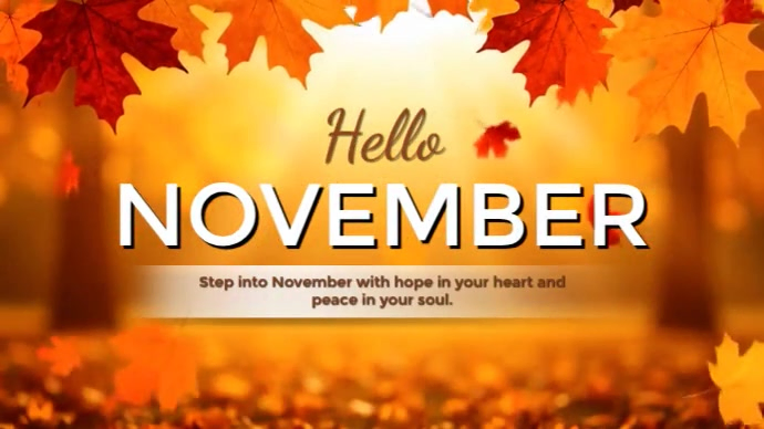 Hello November – Warm Autumn Greeting Template | Cozy Fall Season ...