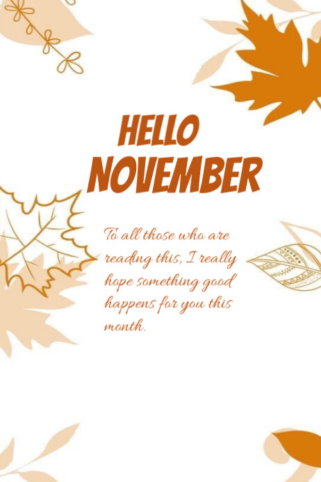 Hello November Template | PosterMyWall