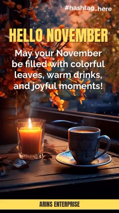 Hello November Template | PosterMyWall