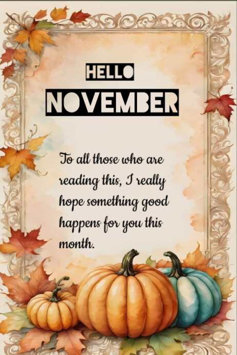 Hello November Template | PosterMyWall