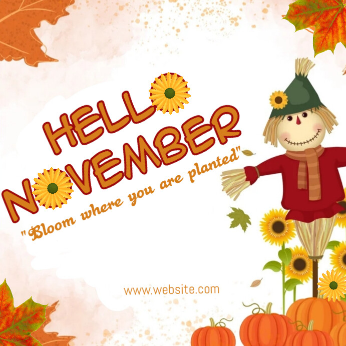 Hello November Template | PosterMyWall