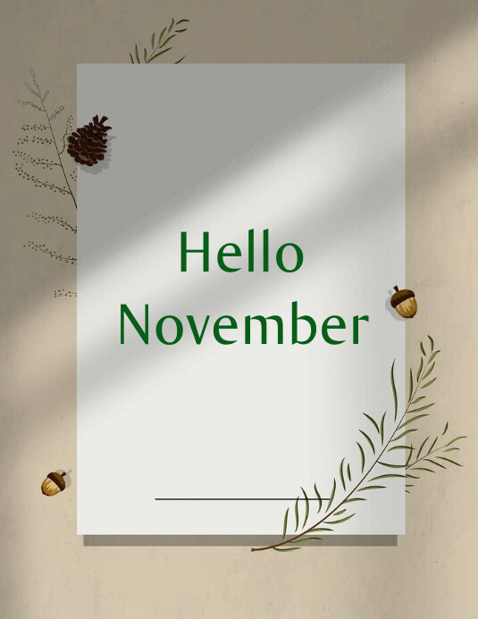Hello November Template | PosterMyWall