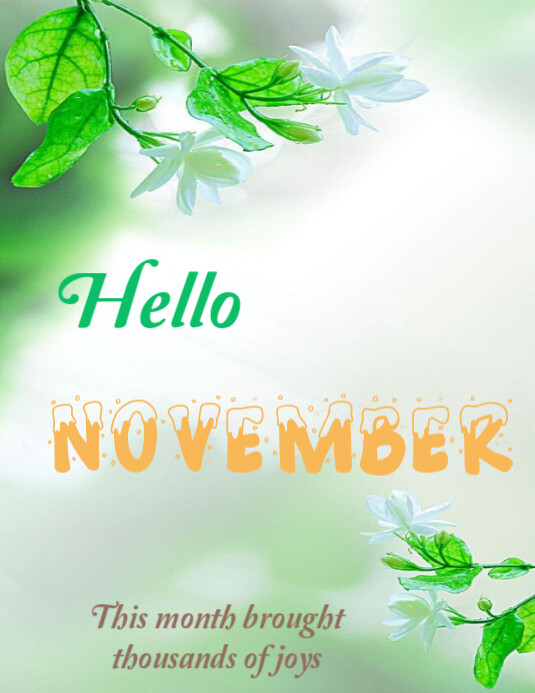 Hello November Template | PosterMyWall