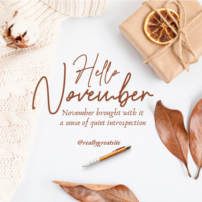 Hello November Template | PosterMyWall