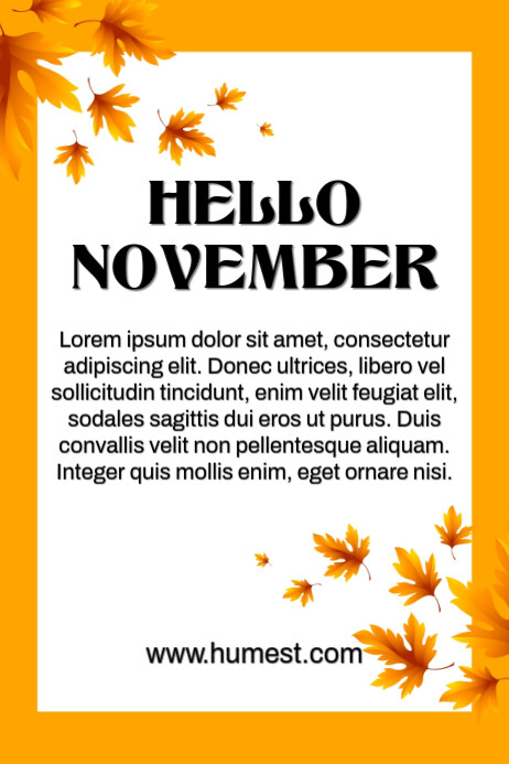 Hello November Design Template | PosterMyWall