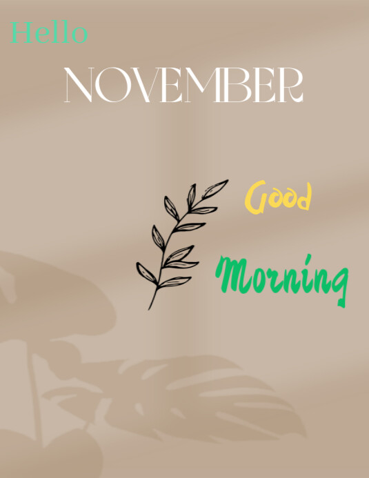 Hello November Template | PosterMyWall
