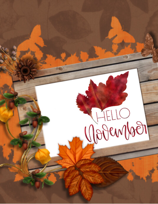 hello NOVEMBER Template | PosterMyWall